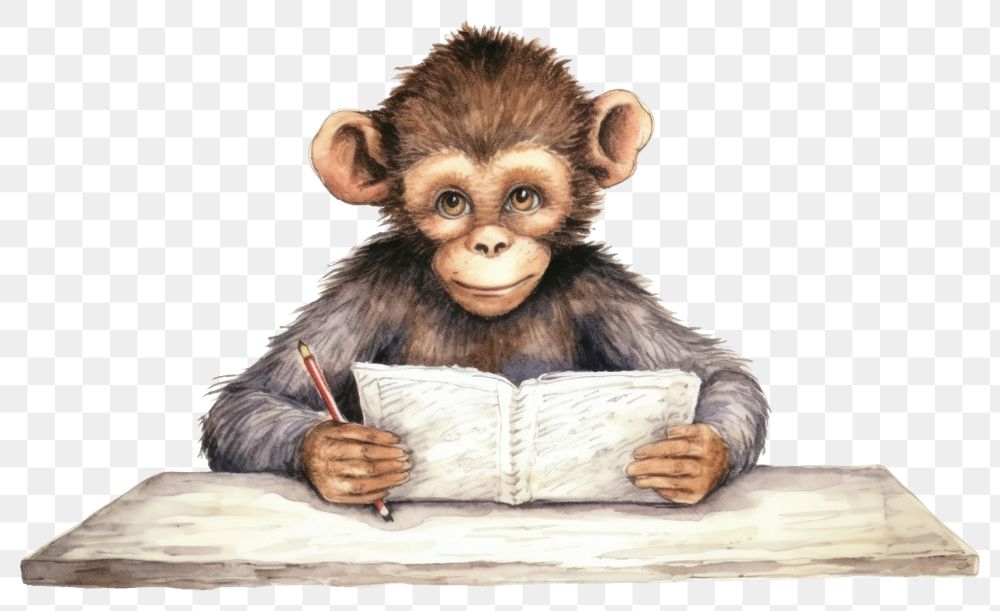 PNG Monkey student animal mammal | Free PNG - rawpixel