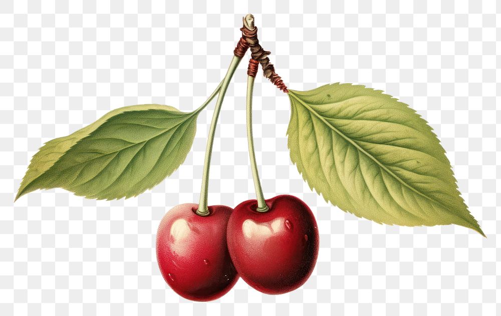 PNG Cherry vintage fruit plant | Free PNG - rawpixel