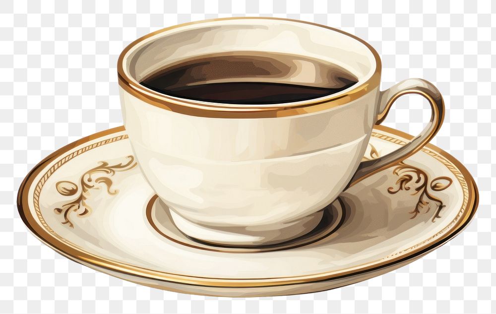 PNG Coffee cup vintage saucer | Premium PNG - rawpixel