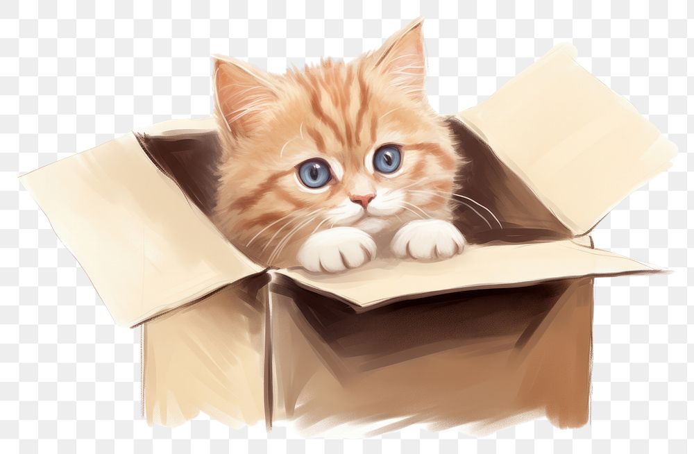 PNG Cardboard box mammal animal. | Premium PNG - rawpixel