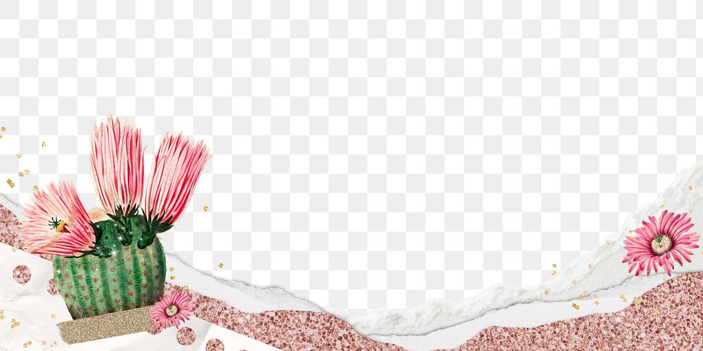 Cactus flower png ripped paper | Premium PNG - rawpixel