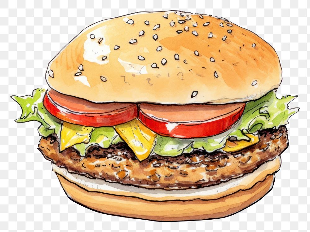 PNG Burger cartoon food hamburger. | Free PNG - rawpixel