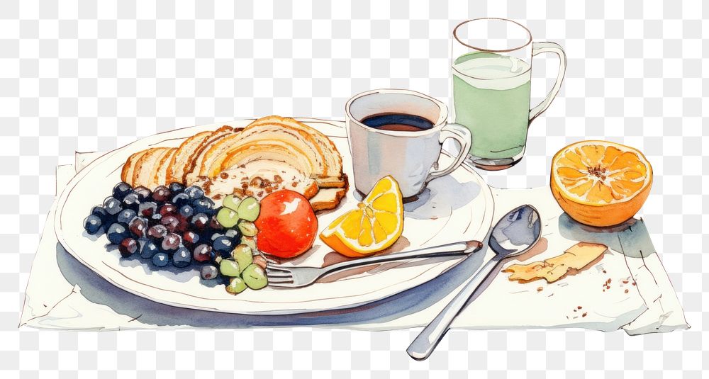 PNG Breakfast brunch fruit plate. | Premium PNG - rawpixel