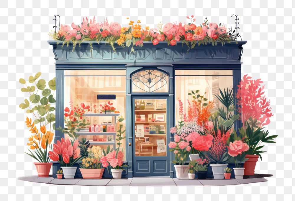 PNG Flower shop building plant | Free PNG - rawpixel