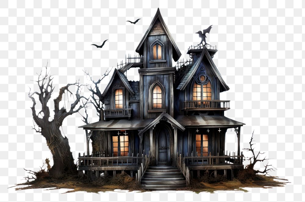 PNG Halloween haunted house architecture | Free PNG - rawpixel