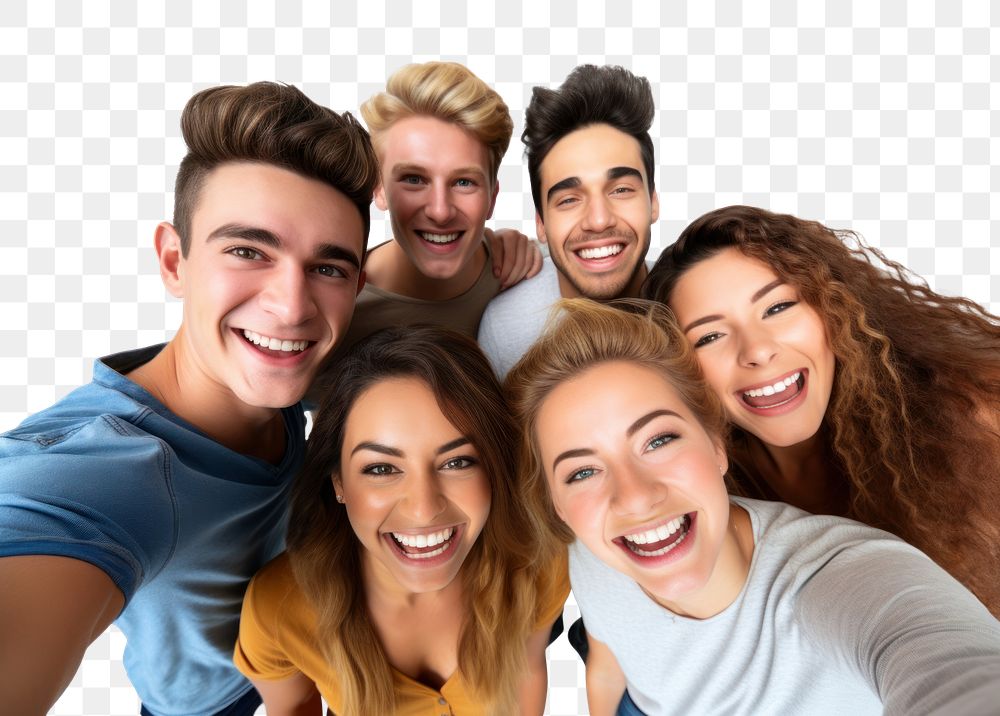 PNG Group six smiling young | Premium PNG - rawpixel