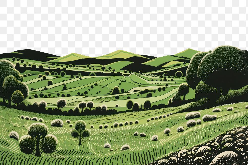 PNG Farm scenes field green | Premium PNG - rawpixel