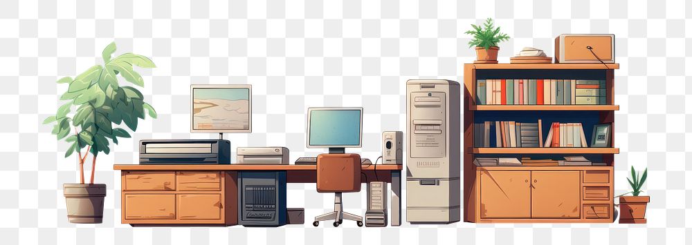 PNG Office furniture computer table. | Premium PNG - rawpixel