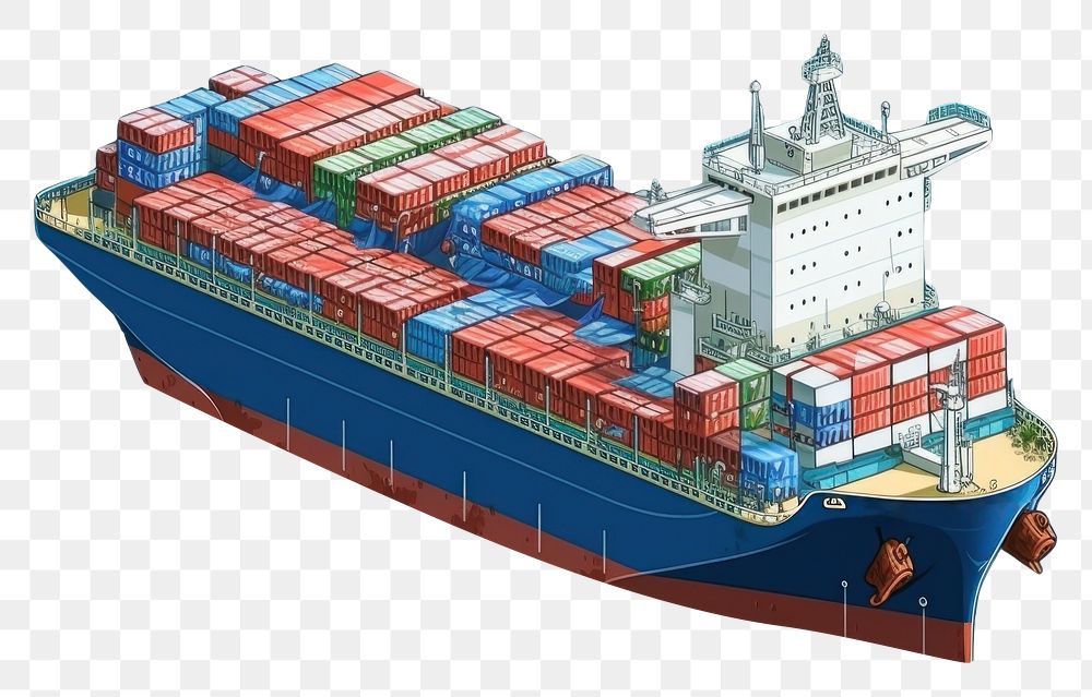 PNG Simple cargo ship isolated | Free PNG Illustration - rawpixel