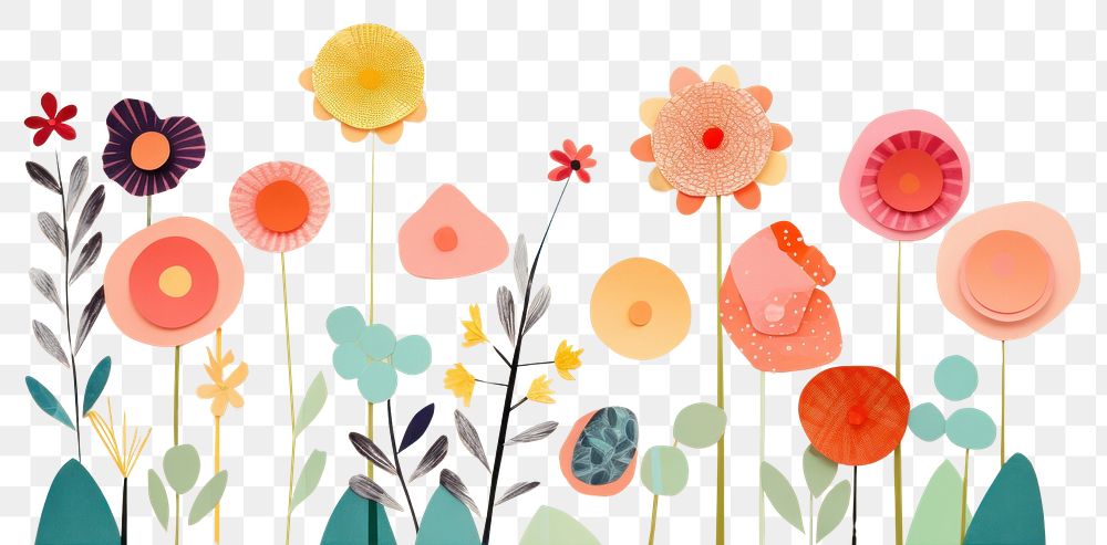 PNG colorful flowers, paper craft | Free PNG - rawpixel