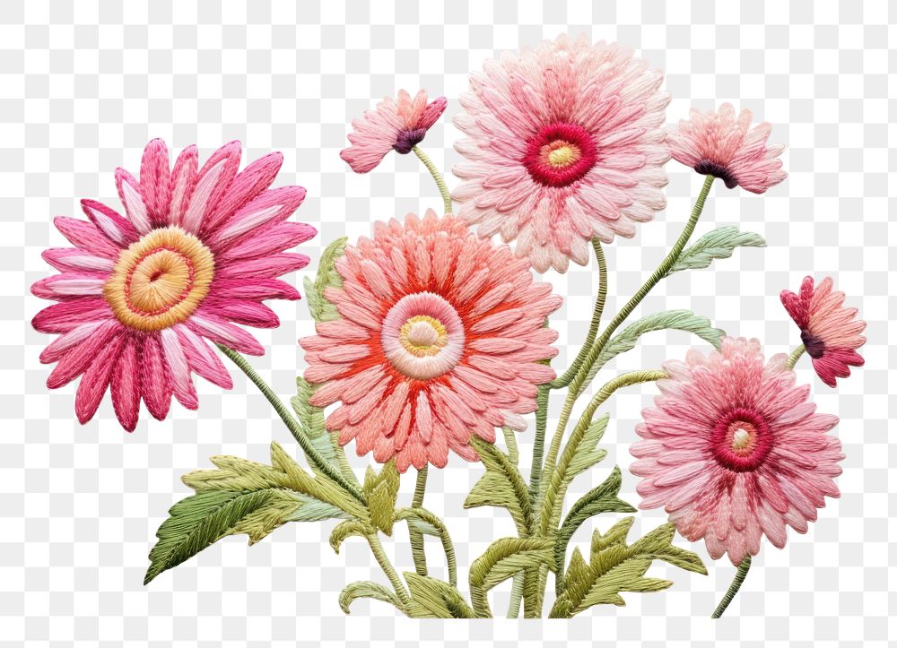 PNG Flower embroidery pattern plant | Premium PNG - rawpixel