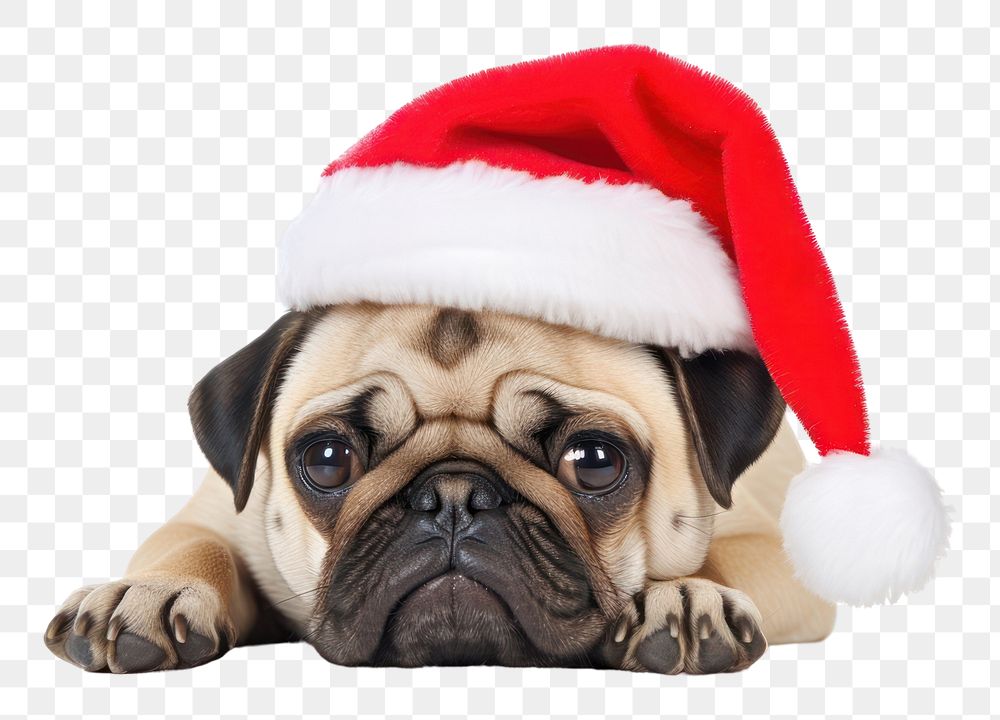 PNG Santa pug mammal animal. | Free PNG - rawpixel