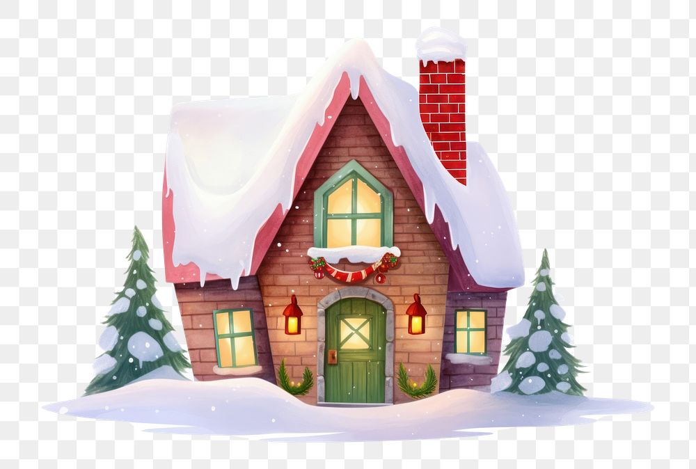 PNG Christmas house decoration architecture | Free PNG - rawpixel