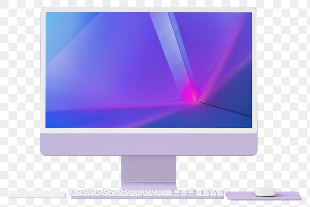 Computer screen with purple wallpaper | Premium PNG - rawpixel