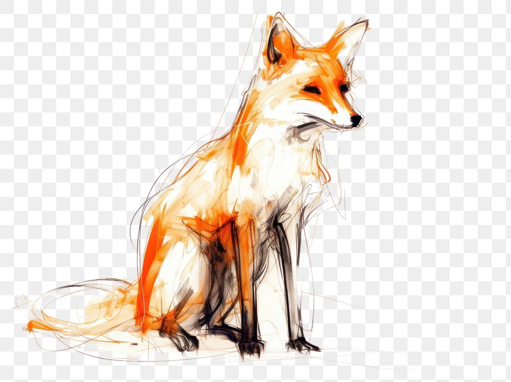PNG Fox drawing animal mammal. | Premium PNG - rawpixel
