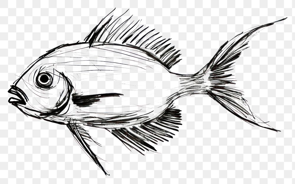 PNG Fish drawing animal sketch. | Free PNG - rawpixel