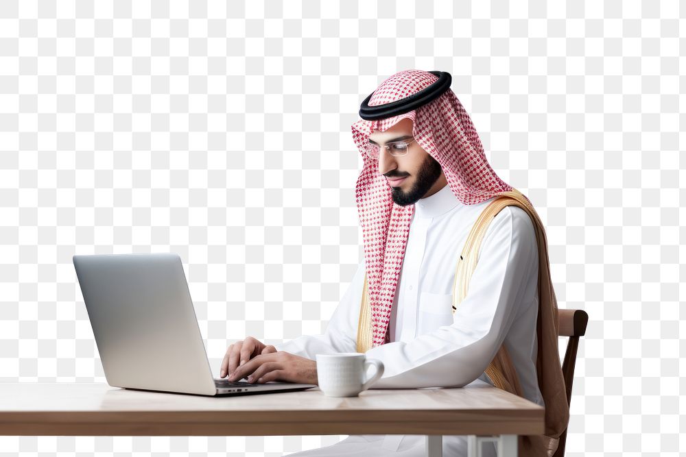 PNG Saudi laptop computer adult. | Free PNG - rawpixel