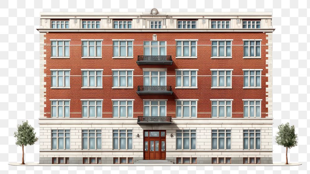 PNG Brick aprtment building architecture | Free PNG - rawpixel