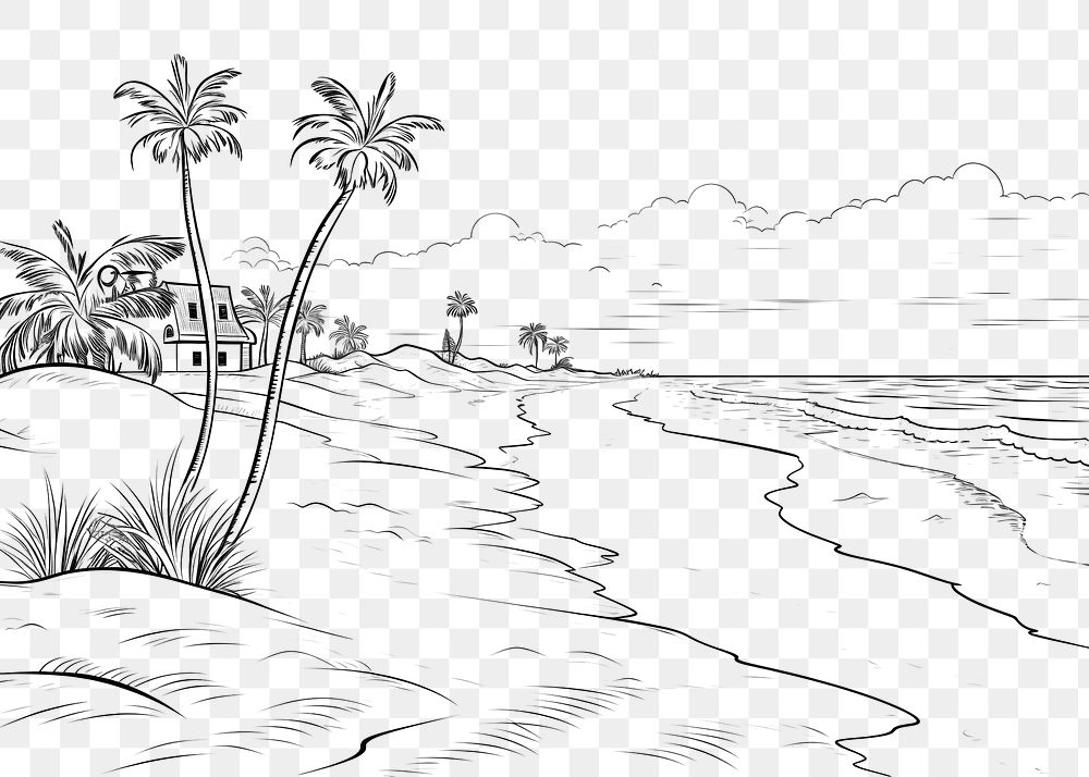 PNG Beach sketch outdoors drawing. | Free PNG - rawpixel