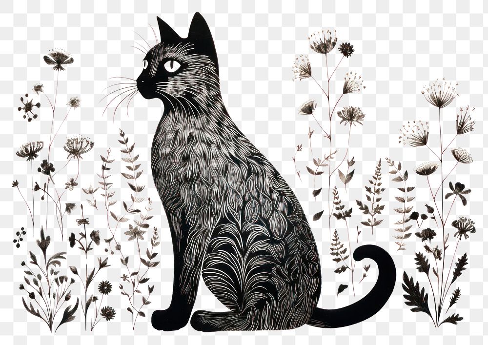 PNG Cat drawing animal mammal. | Premium PNG - rawpixel