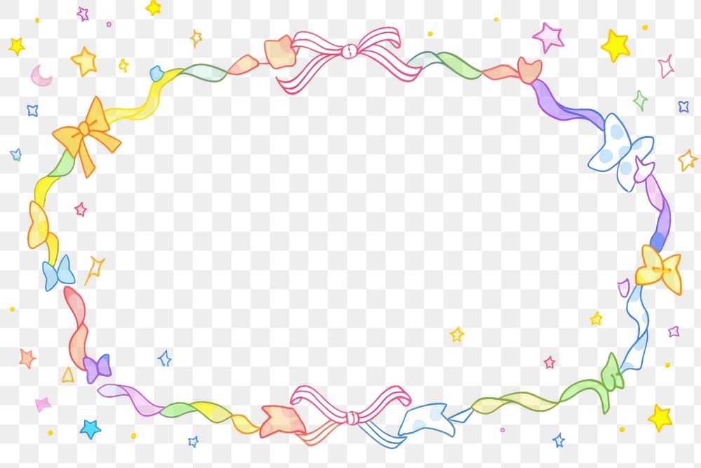 PNG Colorful ribbon frame backgrounds | Premium PNG - rawpixel
