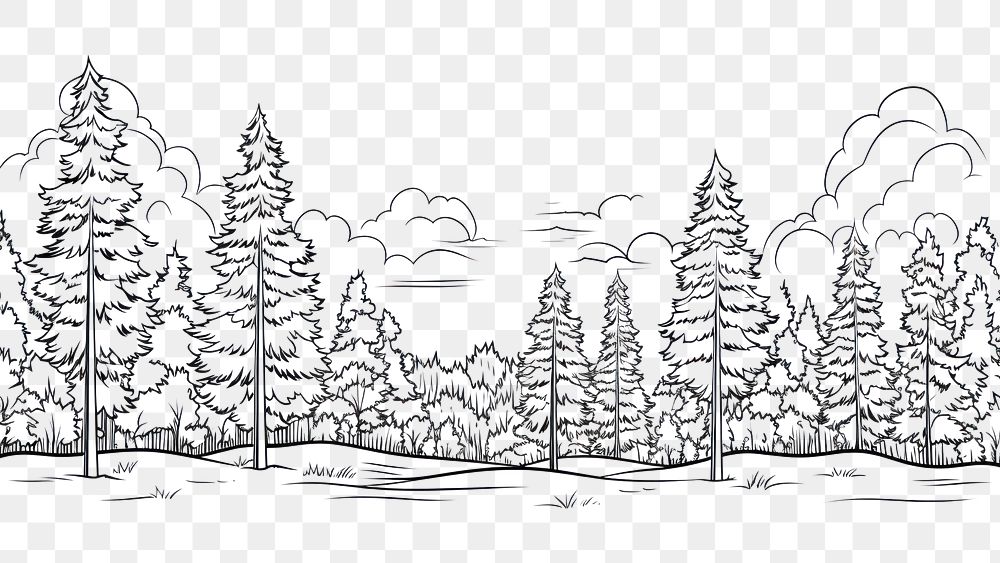 PNG Forest landscape outline drawing | Free PNG - rawpixel