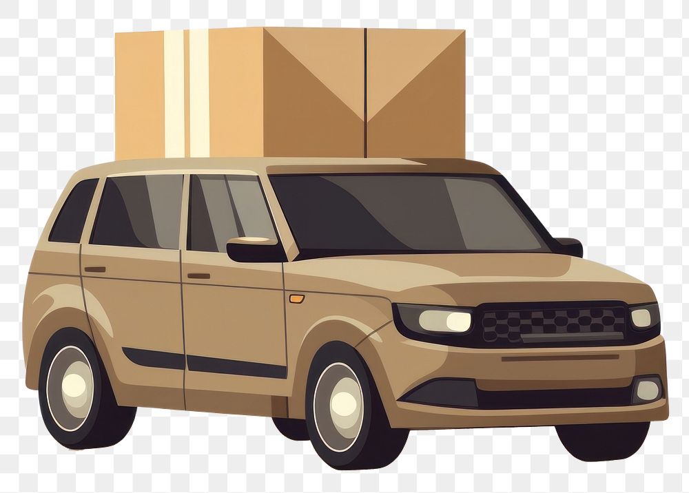 PNG car containing shipping box | Free PNG - rawpixel