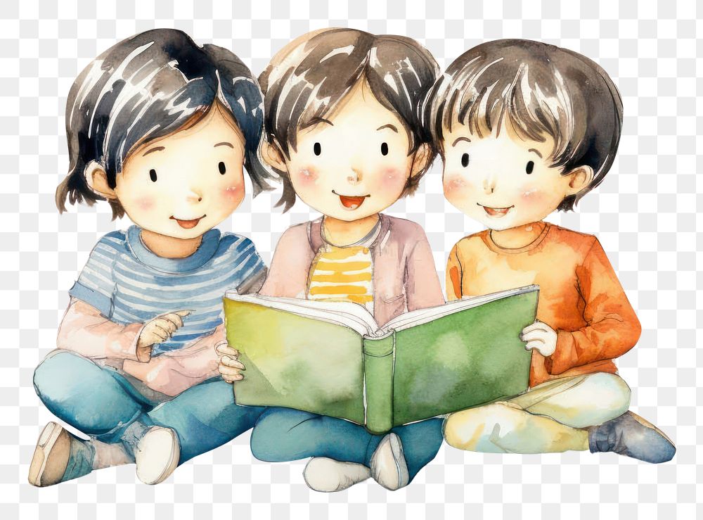 PNG Three reading together publication | Premium PNG - rawpixel