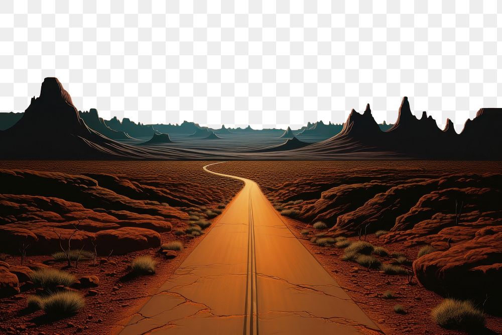 PNG Road desert landscape outdoors | Free PNG - rawpixel
