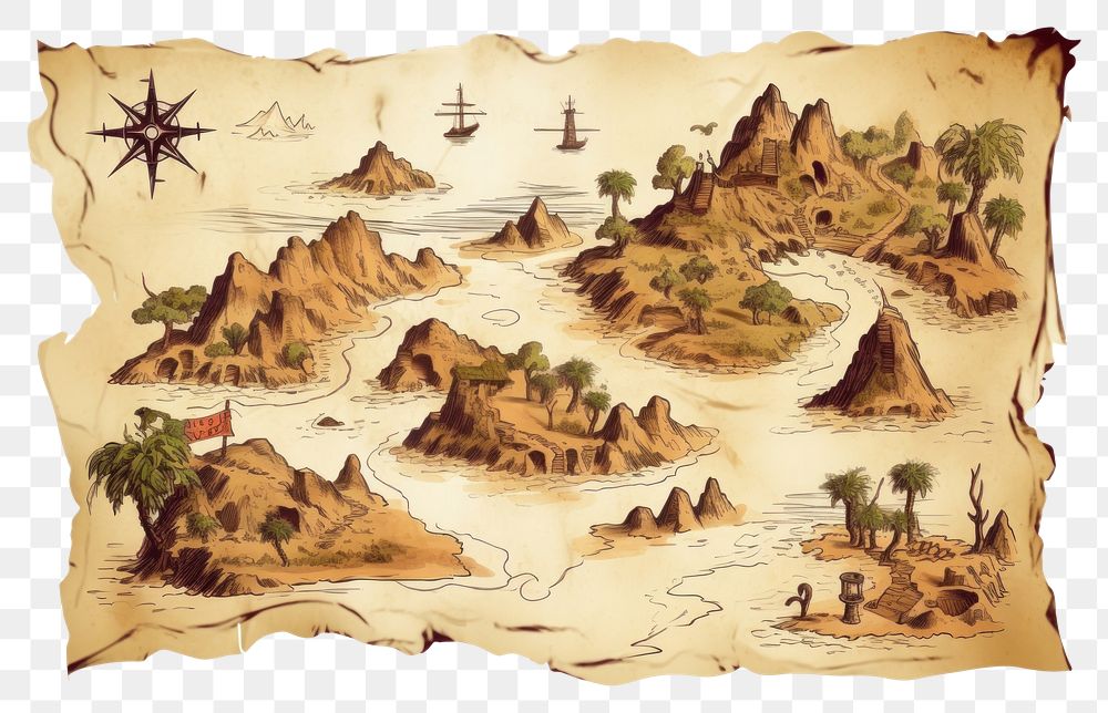 PNG Treasure map painting outdoors | Premium PNG - rawpixel