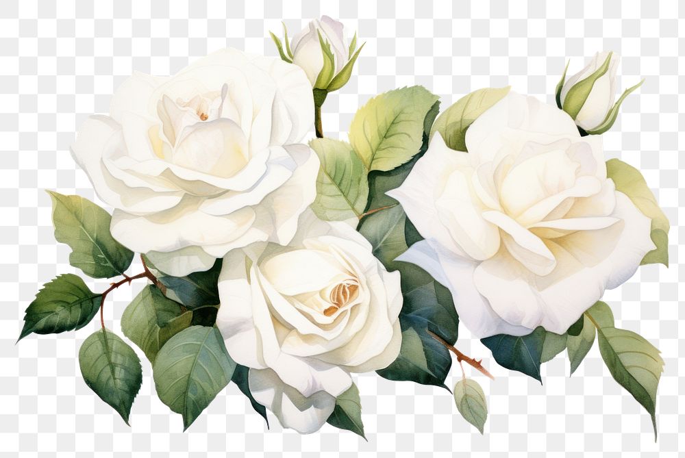 PNG White roses flower plant | Premium PNG - rawpixel