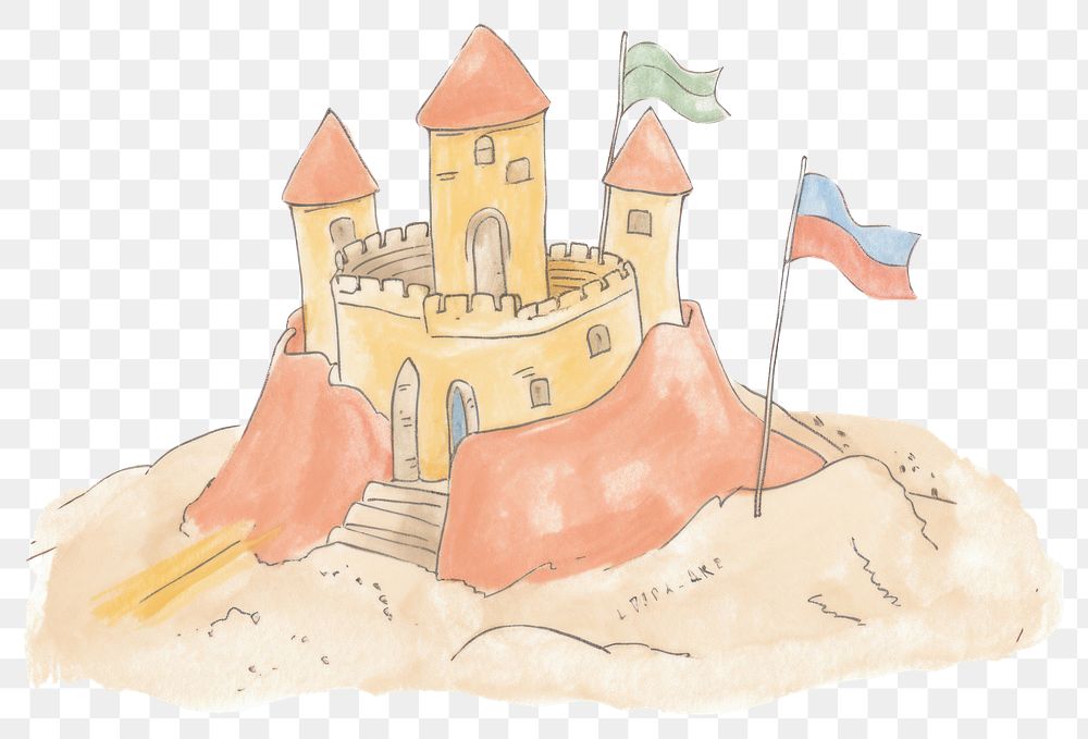 PNG Minimal sand castle drawing | Premium PNG - rawpixel