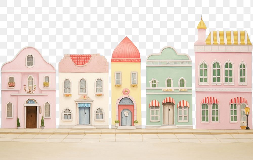 PNG Painting buildings border architecture | Premium PNG - rawpixel