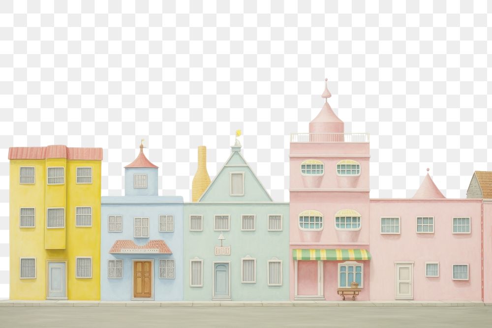 PNG Painting buildings border architecture | Premium PNG - rawpixel