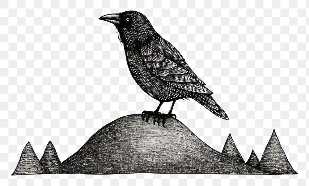 PNG Crow drawing animal sketch. | Premium PNG - rawpixel