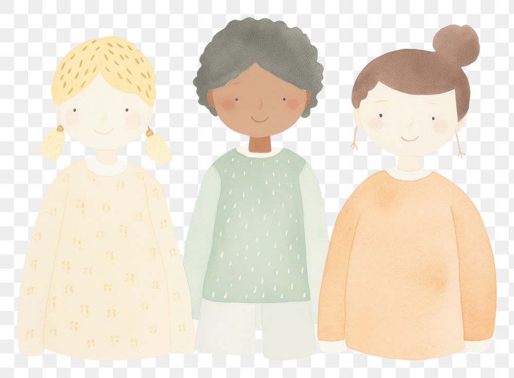 PNG Three diverse characters child | Premium PNG - rawpixel