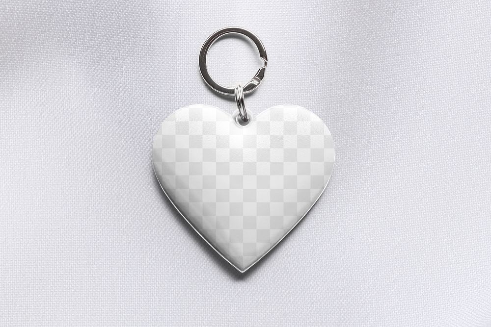 PNG heart keychain mockup, transparent | Premium PNG - rawpixel