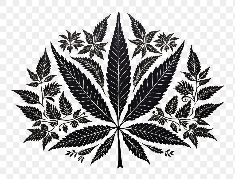 PNG Cannabis stencil shape plant. | Premium PNG - rawpixel