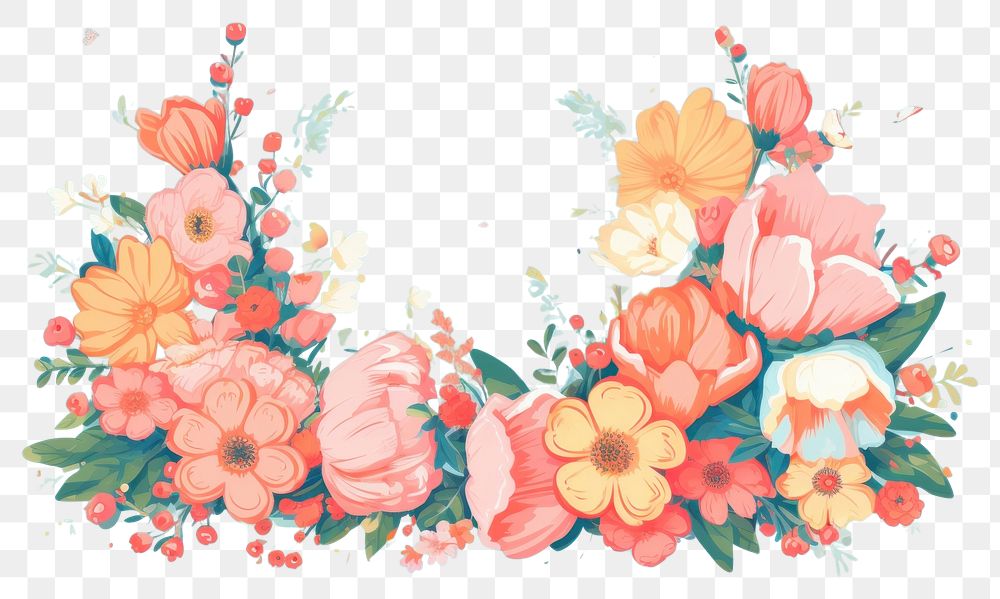 PNG flower frame painting pattern | Premium PNG - rawpixel