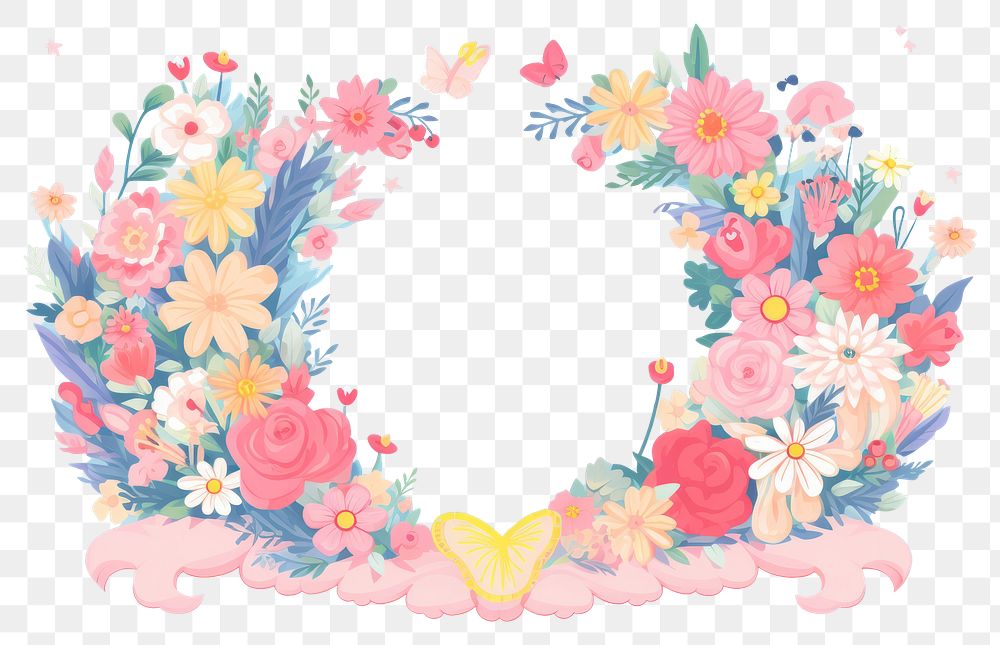 PNG flower frame pattern plant | Free PNG - rawpixel