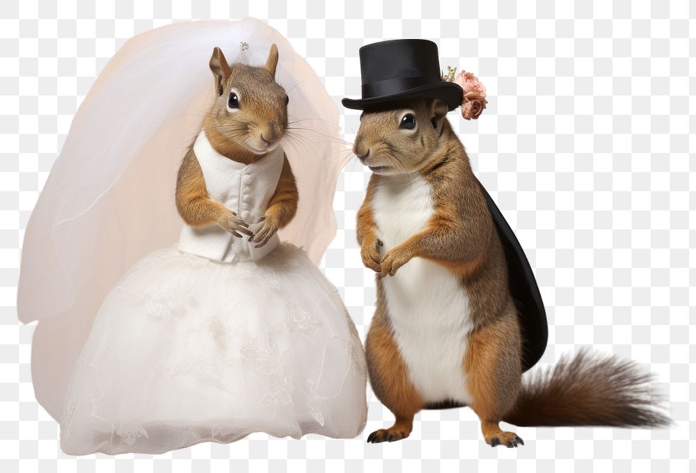 PNG Squirrel full body wedding | Free PNG - rawpixel