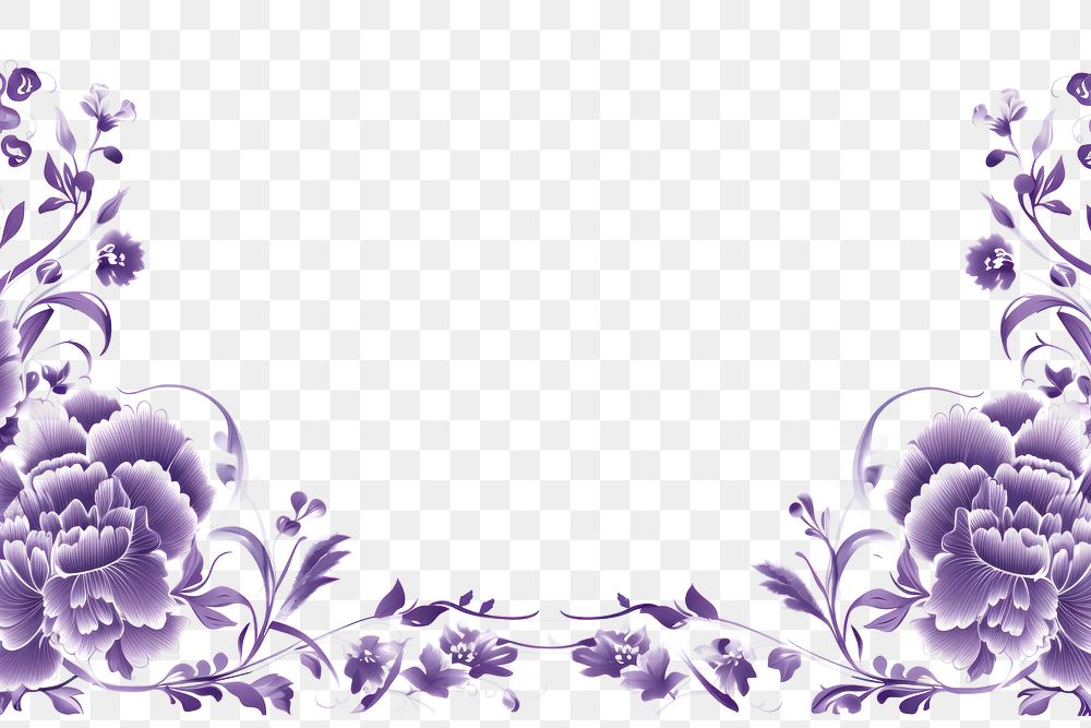PNG Chinese porcelain border purple | Premium PNG - rawpixel