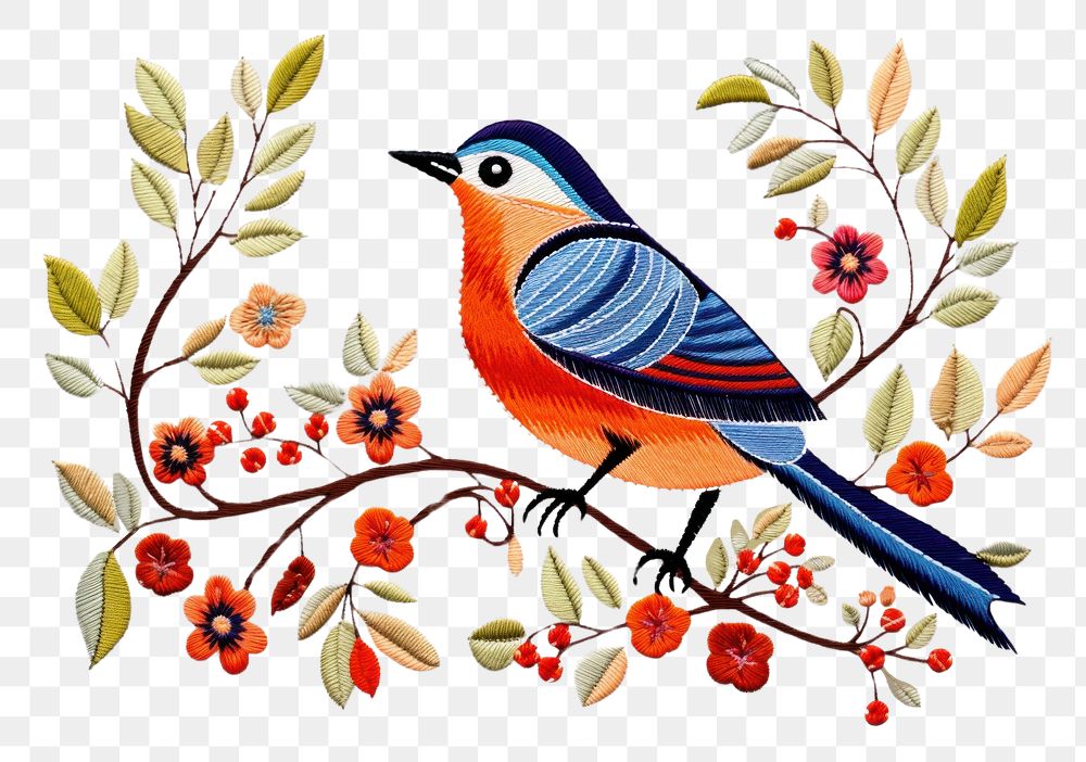 PNG Bird pattern embroidery animal. | Premium PNG - rawpixel