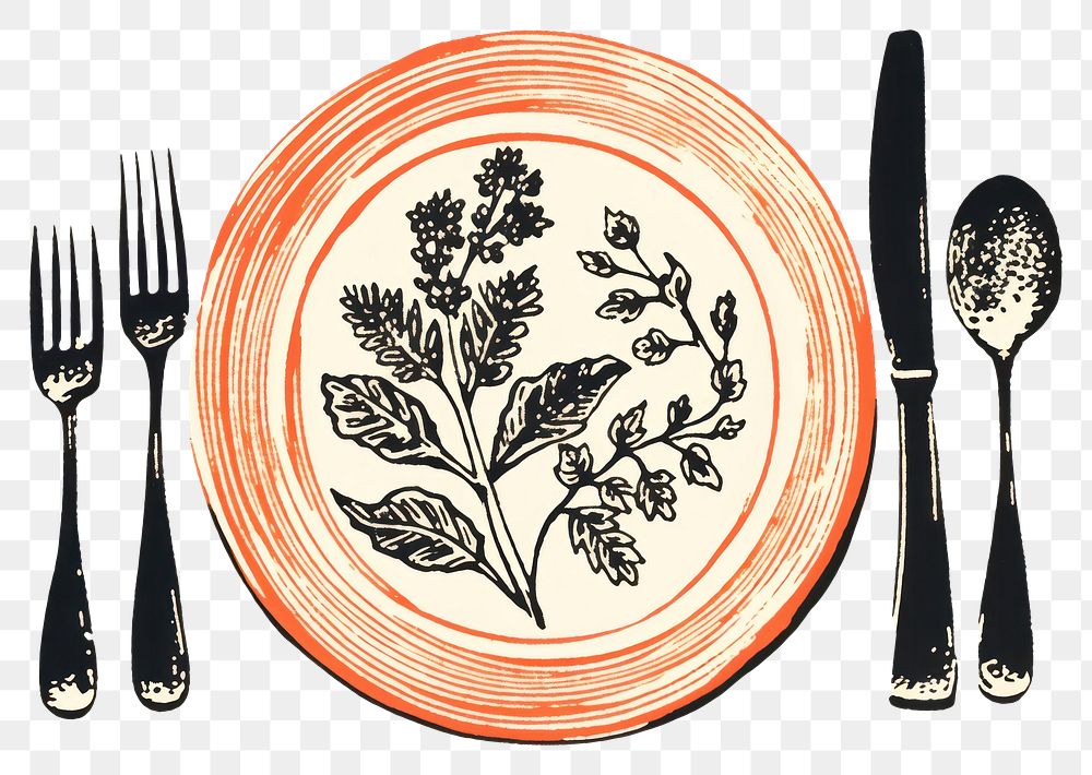 PNG Simple dinner set plate | Free PNG - rawpixel