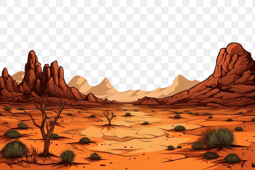 PNG Desert landscape outdoors nature. | Free PNG - rawpixel