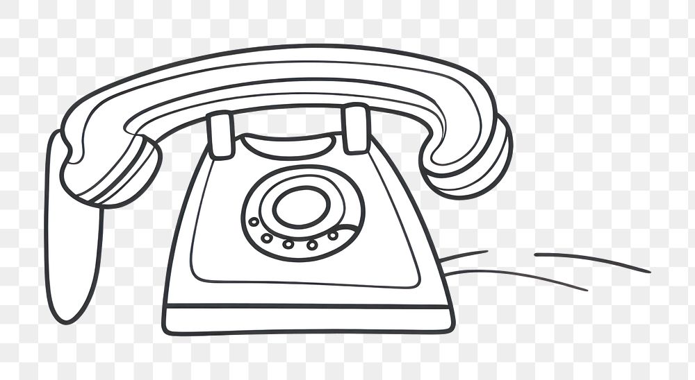 Minimal illustration vintage phone drawing | Free PNG - rawpixel