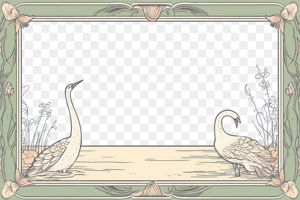 PNG Swan border animal bird | Free PNG - rawpixel