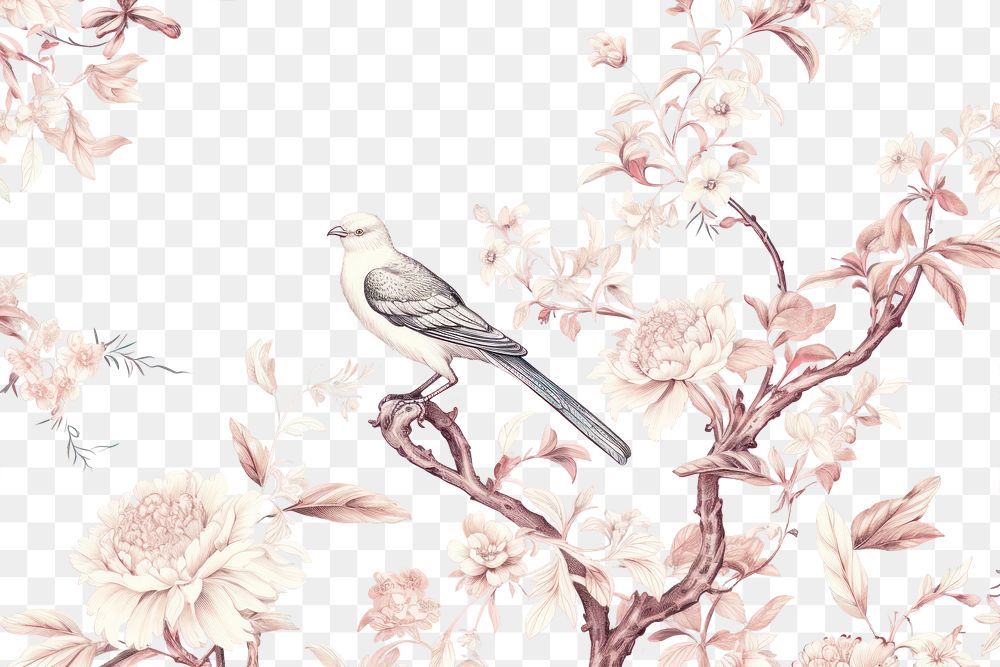 PNG Birds flowers wallpaper pattern | Premium PNG - rawpixel