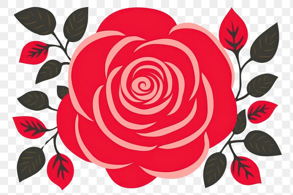 PNG Rose pattern cartoon flower. | Free PNG - rawpixel