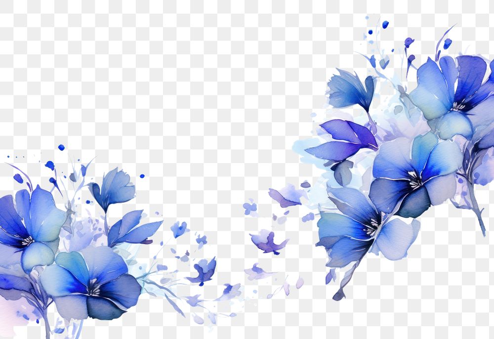 PNG Blue flowers nature pattern | Free PNG - rawpixel